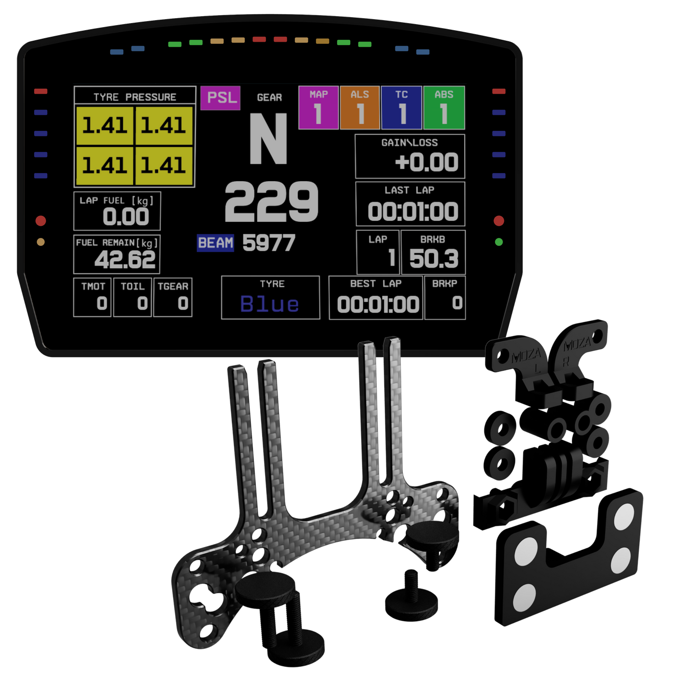 DDU 10.7 6.8" Sim Racing Dash Display with LEDs – Sim Racing Addict