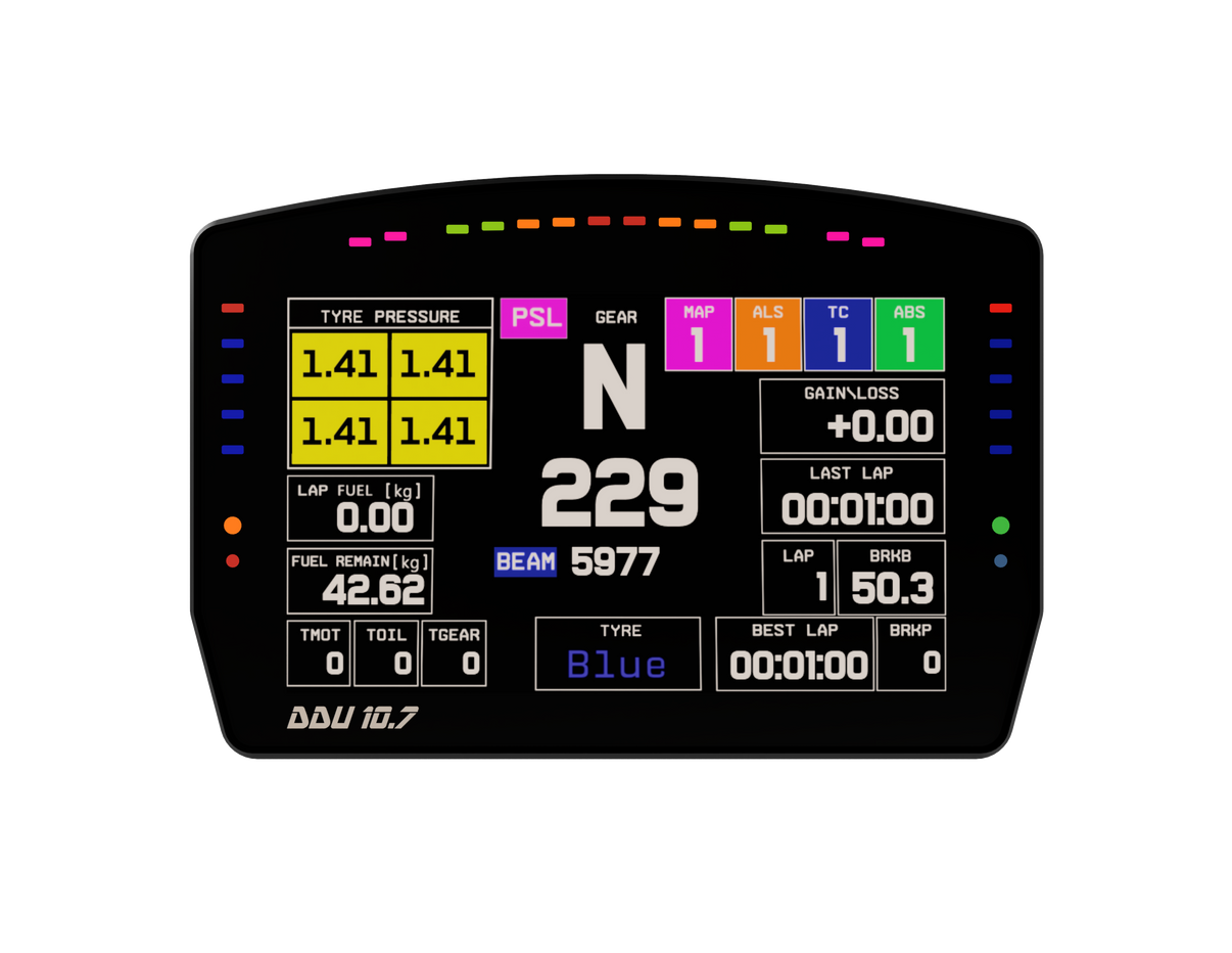 DDU 10.7 6.8" Sim Racing Dash Display with LEDs – Sim Racing Addict