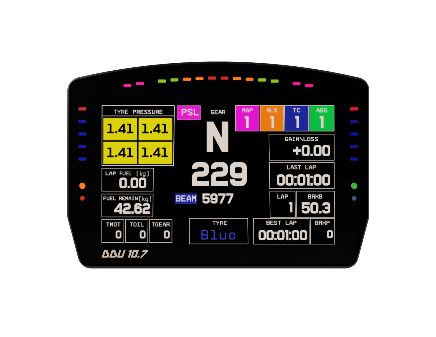 DDU 10.7 6.8" Sim Racing Dash Display with LEDs – Sim Racing Addict