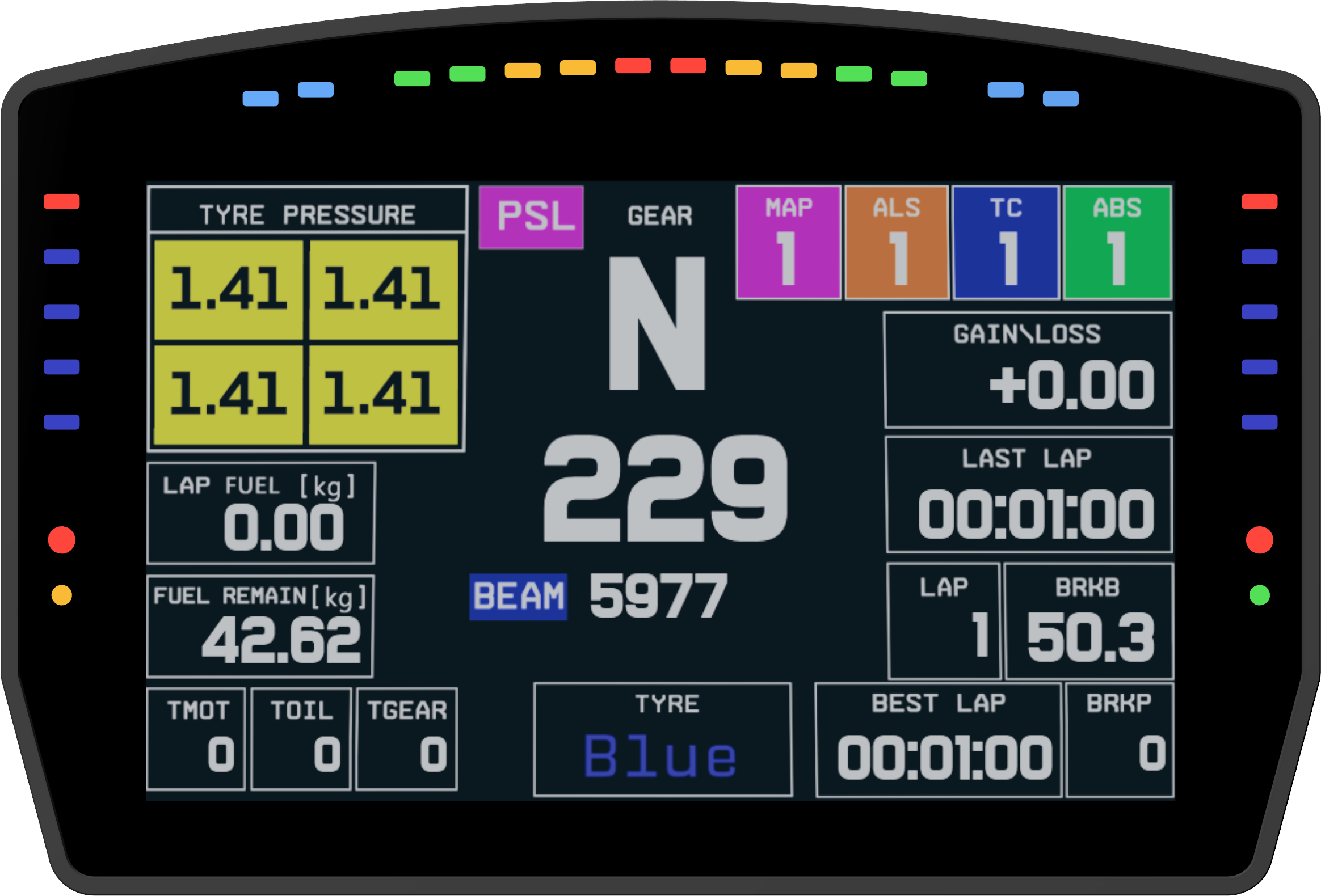 DDU 10.7 6.8" Sim Racing Dash Display with LEDs – Sim Racing Addict