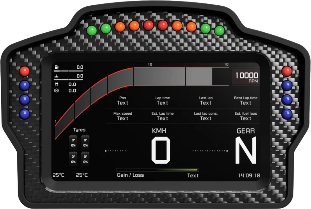 DDU 6 Carbon Sim Racing 5" Dash Display with LEDs – Sim Racing Addict