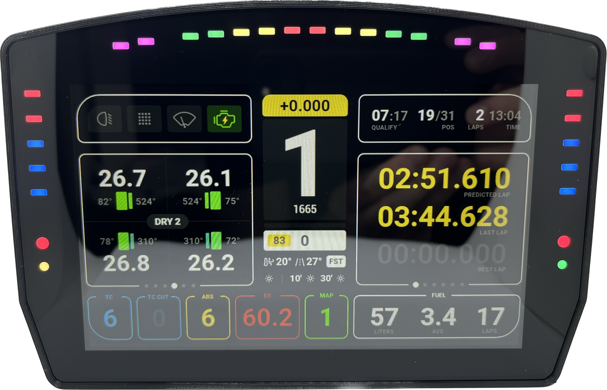 DDU 10.7 6.8" Sim Racing Dash Display with LEDs – Sim Racing Addict