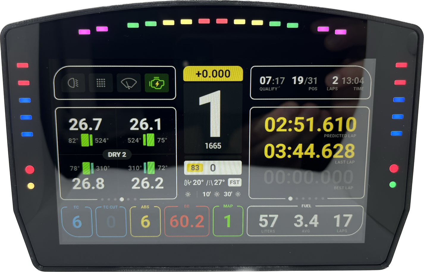 DDU 10.7 6.8" Sim Racing Dash Display with LEDs – Sim Racing Addict